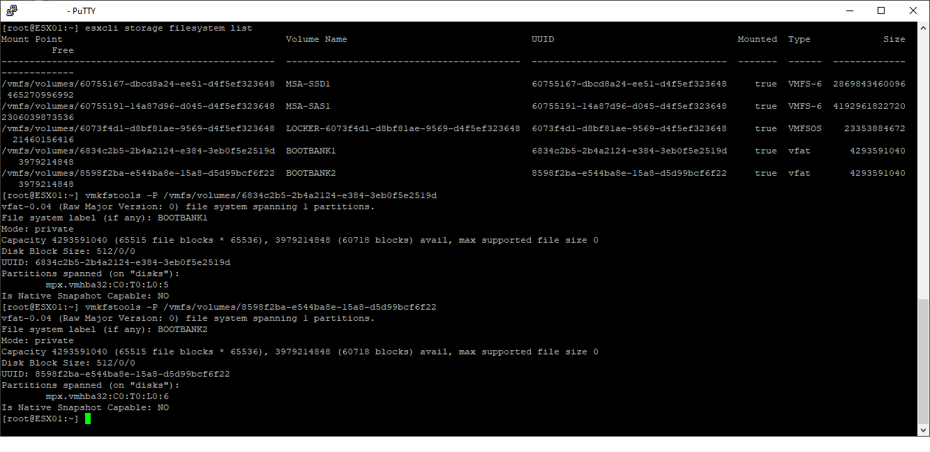 A problem with one or more vFAT bootbank partitions – Steijvers.com